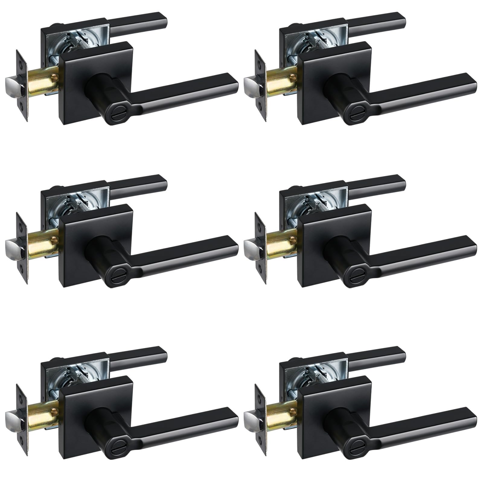 HISAFE Heavy Duty Privacy Door Lever, Bathroom Door Handle, Badroom ...