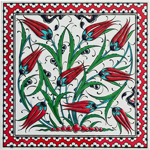 Amazon.com: Tulips Decorative Wall Tile, Floral Ceramic, Embossed Wall ...