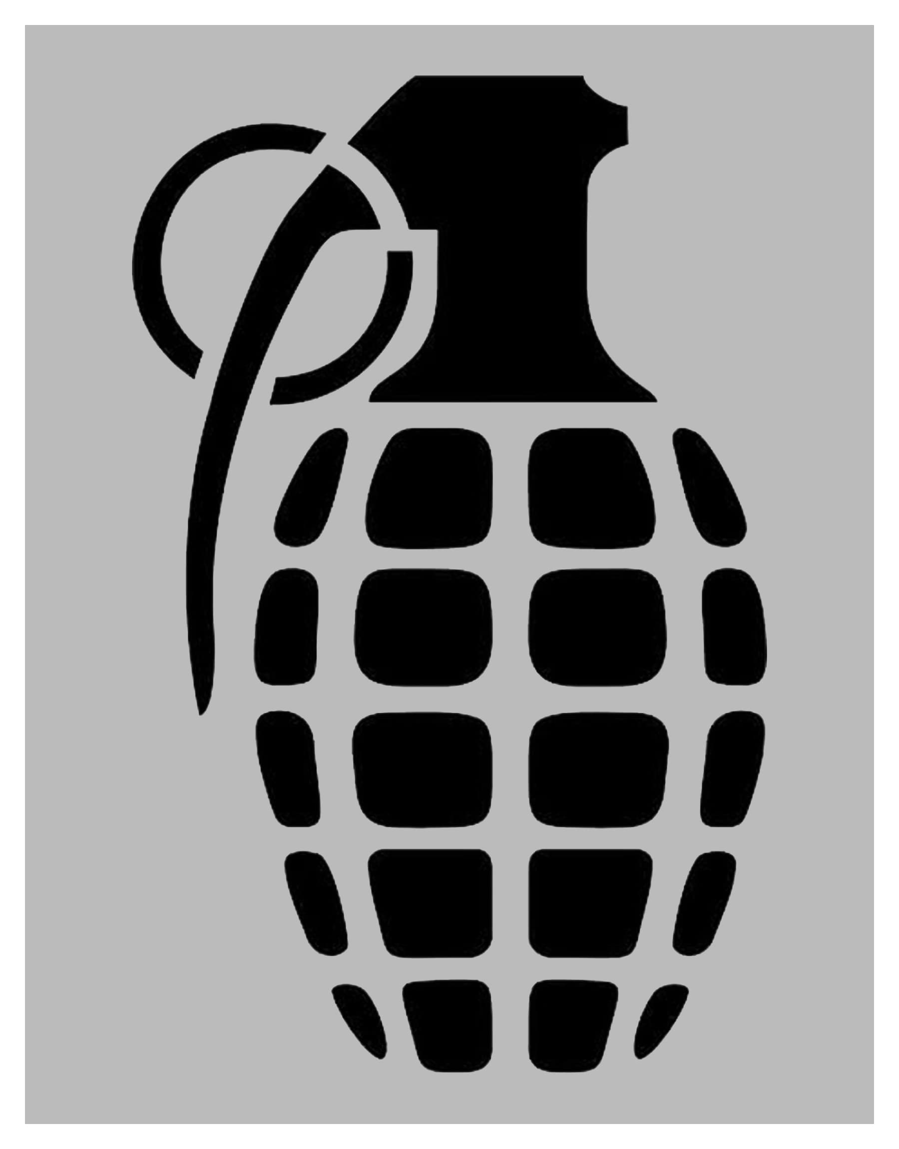 Grenade Stencils Printables Cartoon Bomb Pattern. Use The Printable