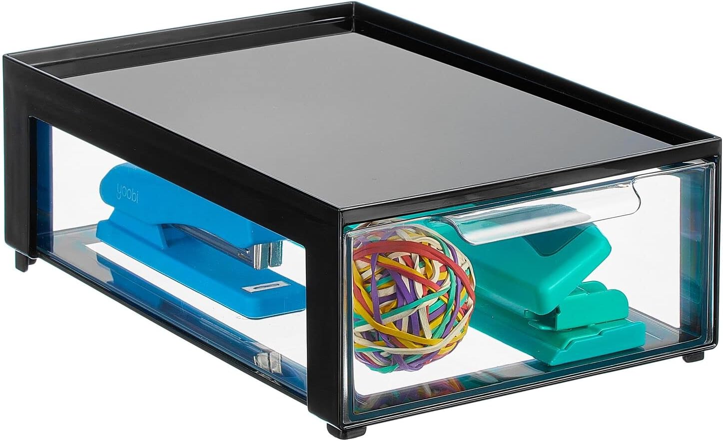 Amazon.com : mDesign Plastic Desk Organizer and Storage Bin w/Pull Out ...