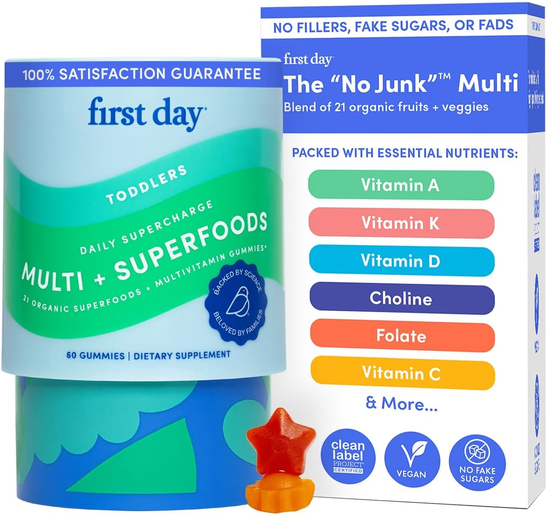 Amazon.com: FIRST DAY Toddler Multivitamins Gummies for Kids & Toddlers ...