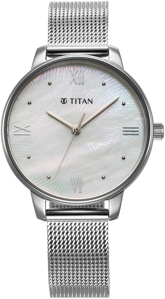 Titan Purple Style Up Quartz Analog Mother of Pearl Dial Stainless ...