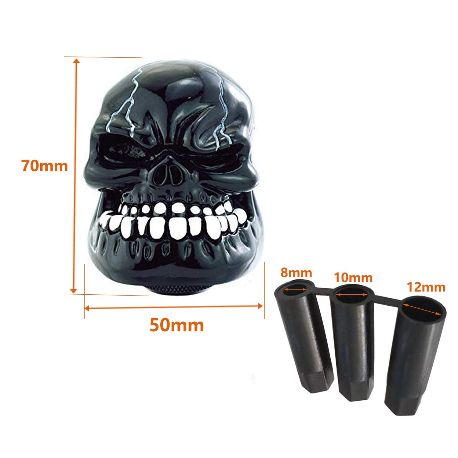 Snapklik.com : Lunsom Skull Shift Knobs Resin Shifter Head Most Car ...