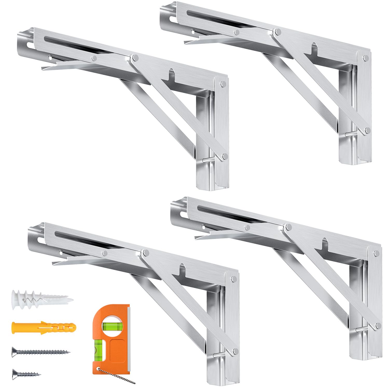 Snapklik.com : LuckIn 12 Inch Folding Shelf Brackets Heavy Duty ...