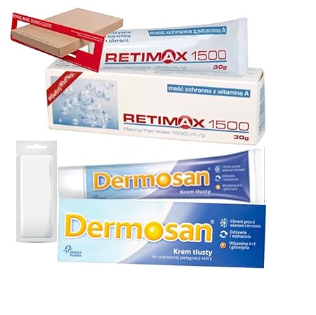 Retinol Cream x 2 Retimax 1500 + Dermosan Vitamin A E Acne Scars Dry ...
