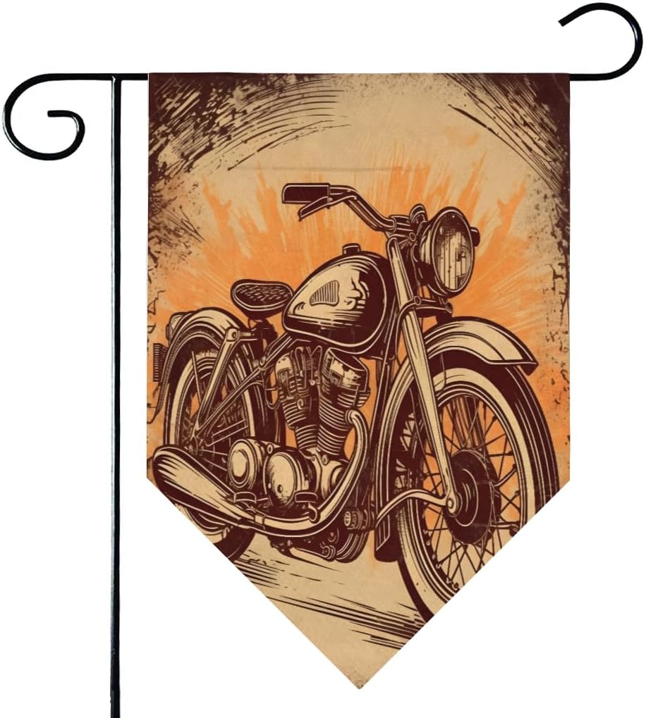 Amazon.com : Snatocys Motorcycle Welcome Garden Flag, Double Sided ...