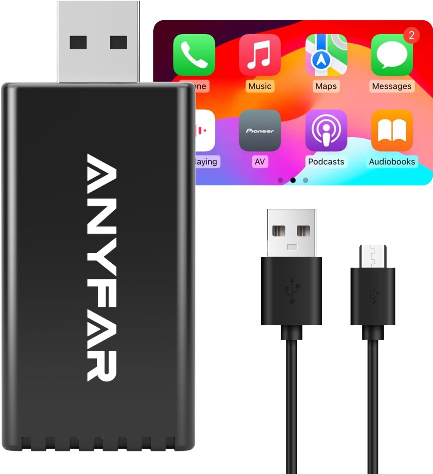 Amazon.com: ANYFAR Wireless CarPlay Adapter for iPhone, Dual-core 5G ...
