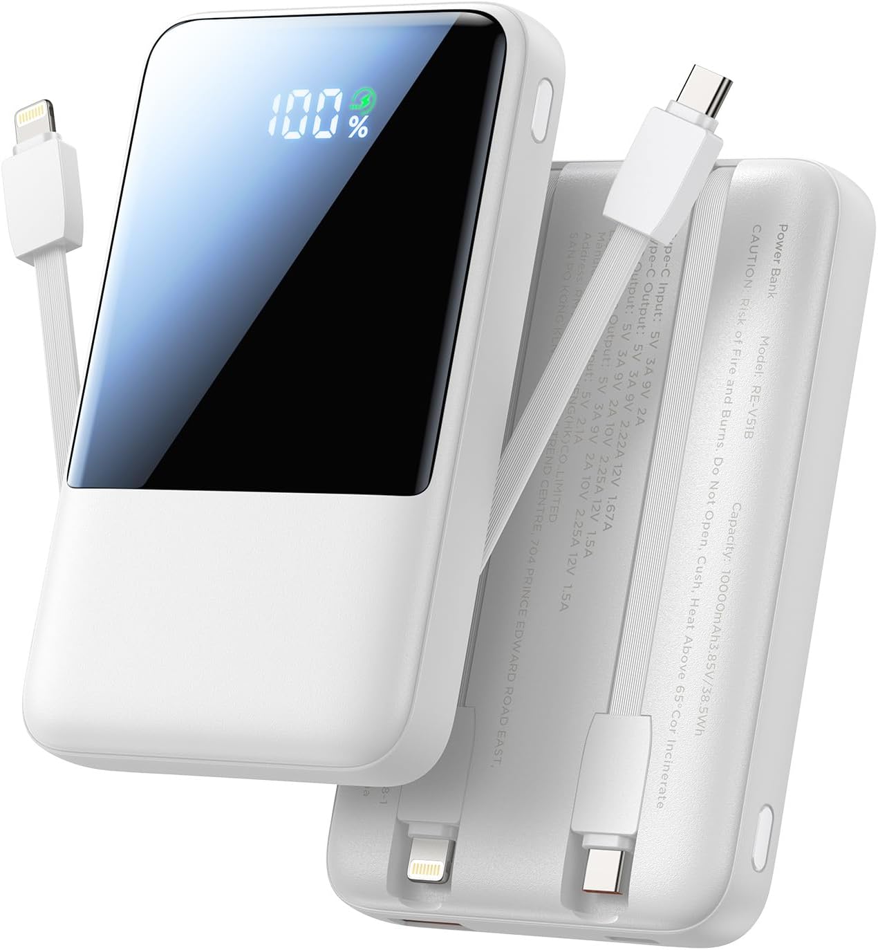 Amazon.com: 25W Super Fast Charging Portable Charger Power Bank with Built in Cable, 10000mAh ...