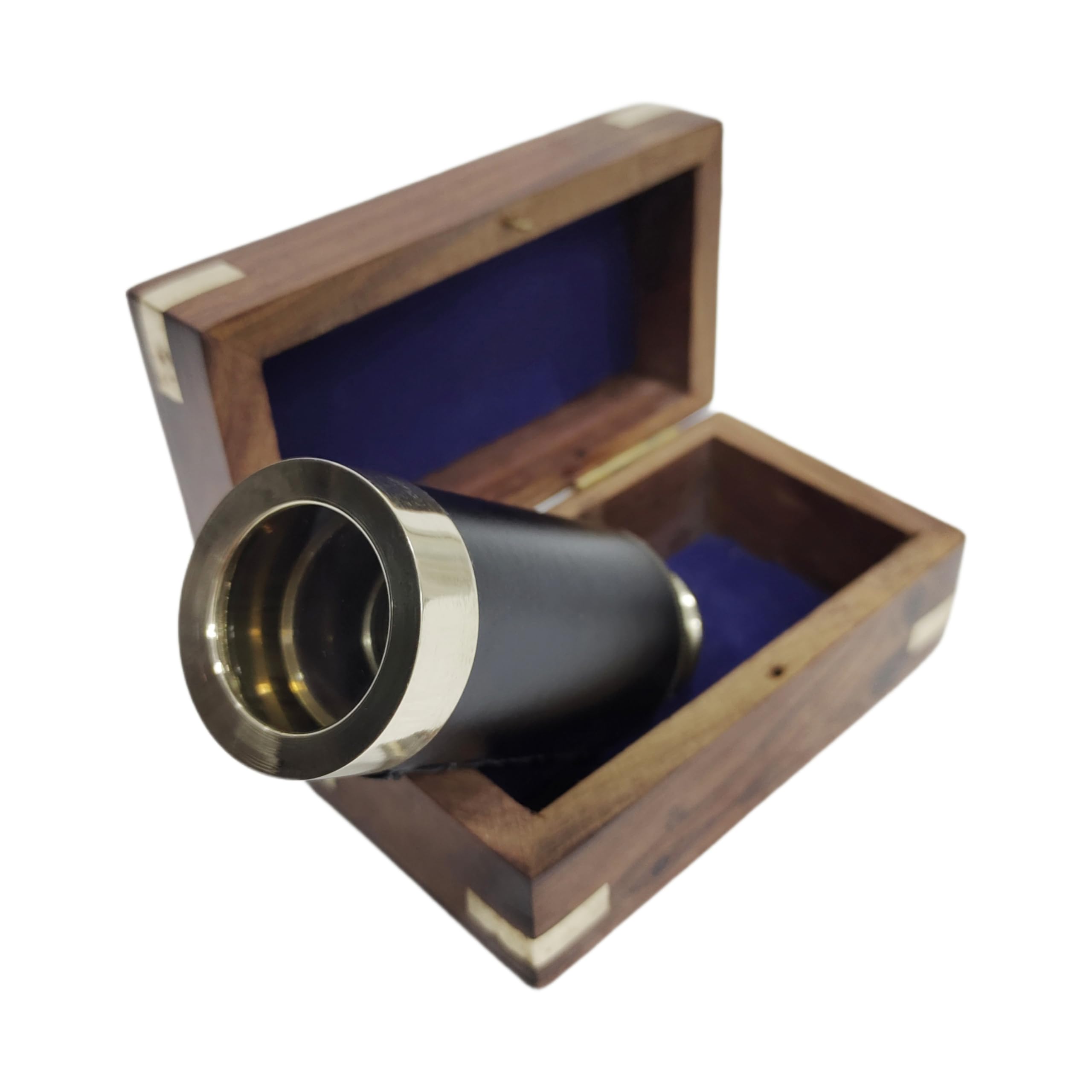Brass Telescope Antique Marine Small 6 With Wooden Box Nautical Telescope