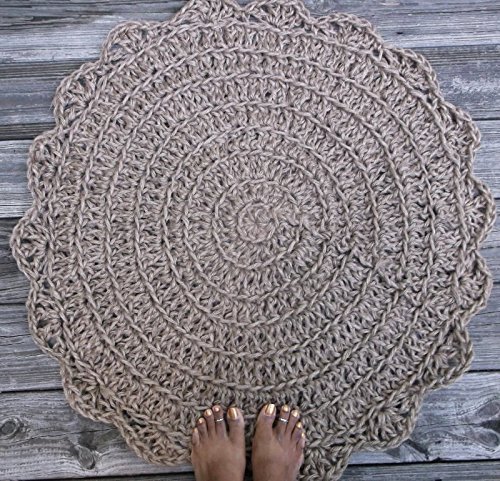 Amazon.com: Round Jute Cord Crochet Rug Solid 33" : Handmade Products