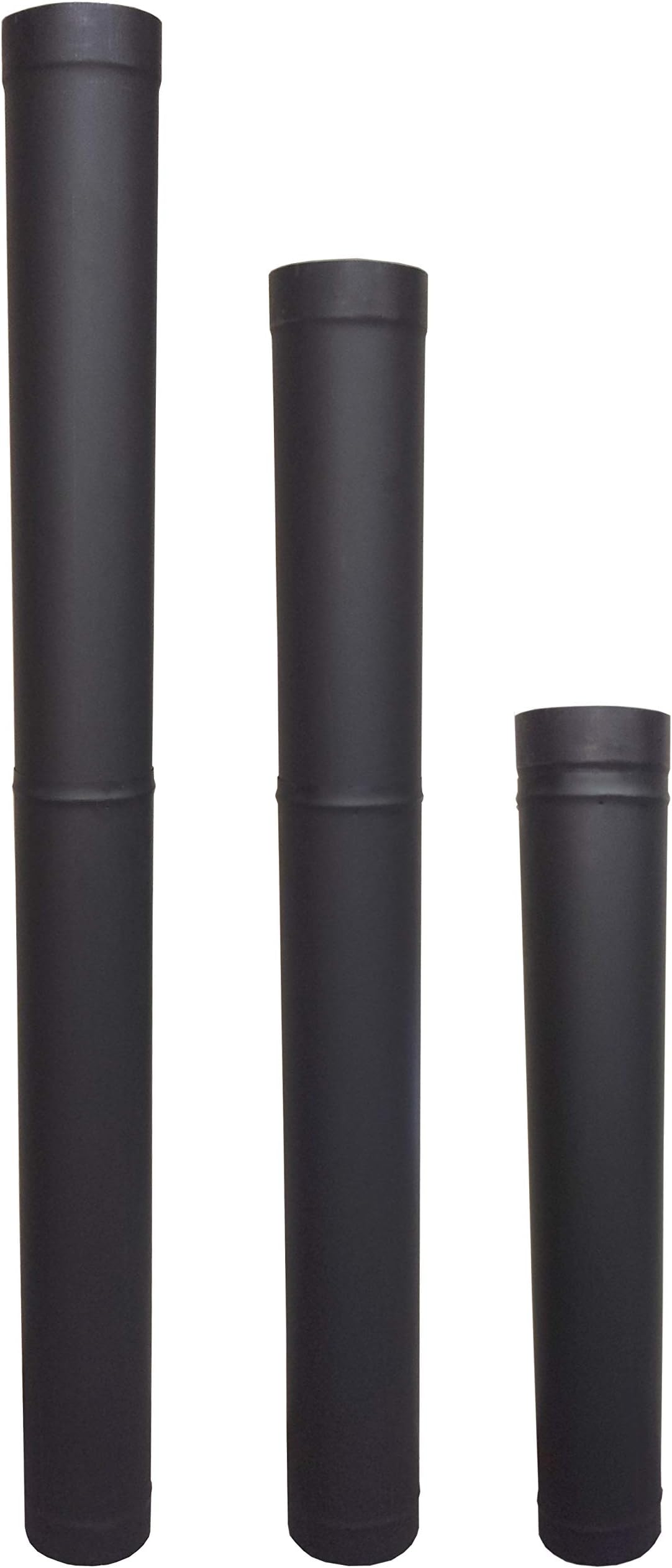 8in x 38in to 70in Single Wall Black Telescoping Stove Pipe - Amazon.com
