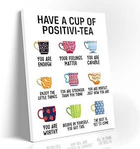 Amazon.com: Positivi-tea Positivity Self Affirmation Art Printed Poster ...