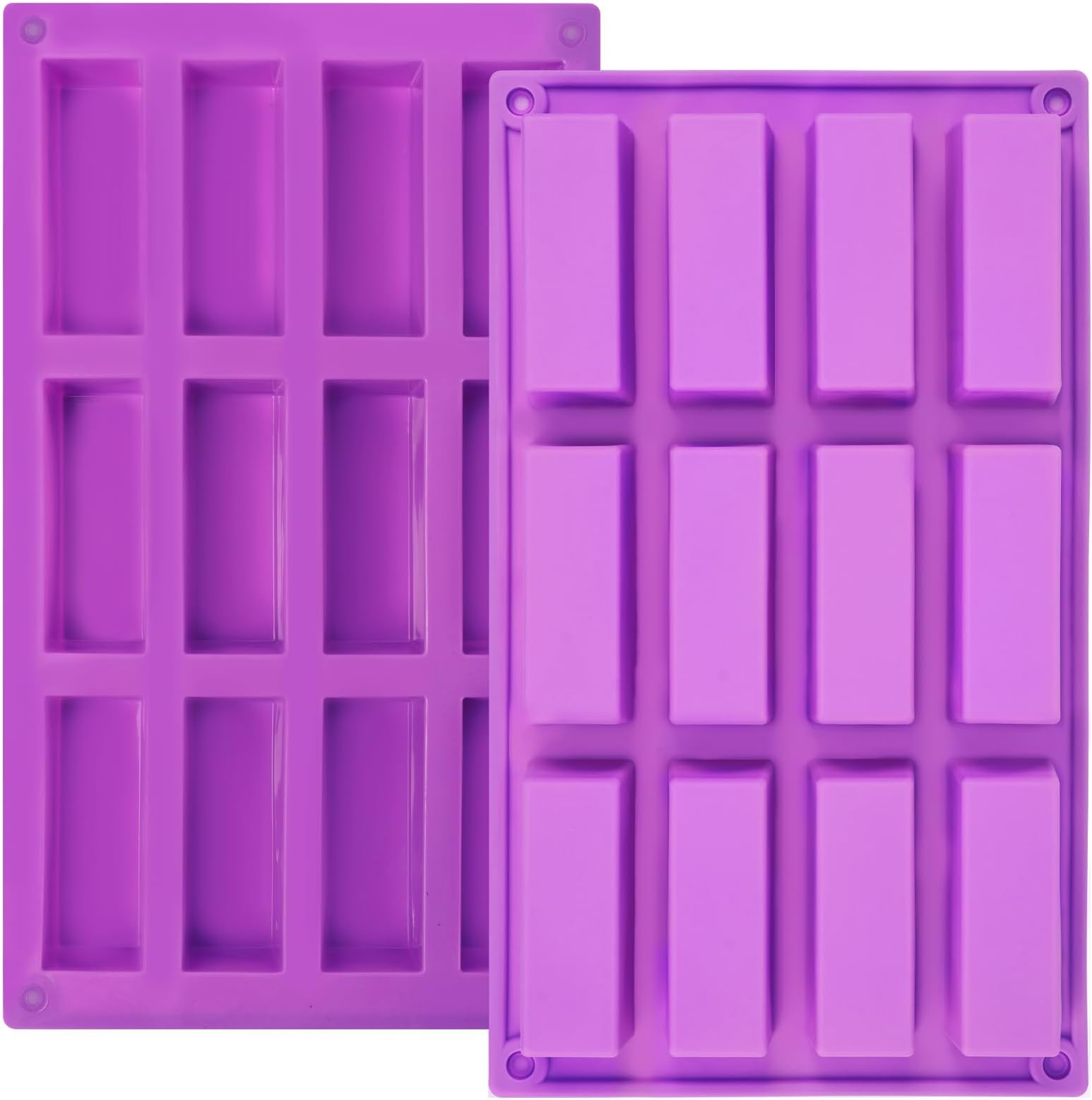 Amazon.com: 2 Pack Granola Bar Mold Silicone Mold,12 Cavity Rectangle ...