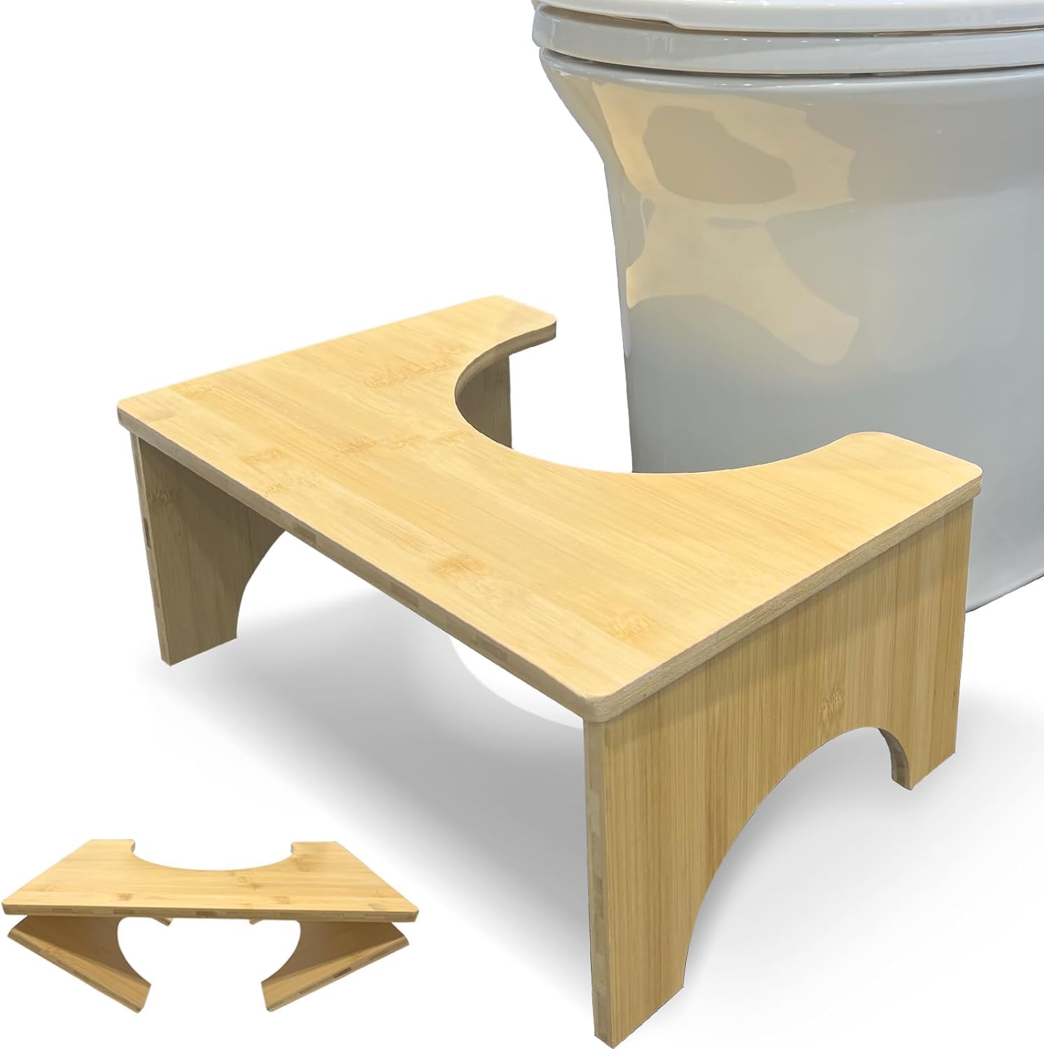 RUN HELIX Bathroom Stool Wooden Squatting Toilet Stool Adult,Foldable ...