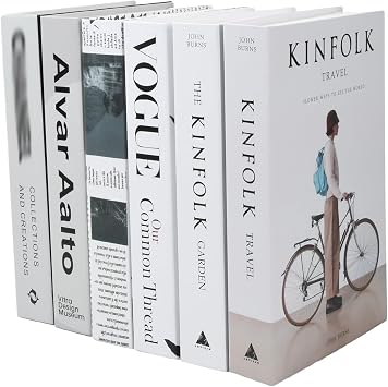 6 PCS Fashion Fake Books, Stacked Faux Books for Home Decor, Modern ...