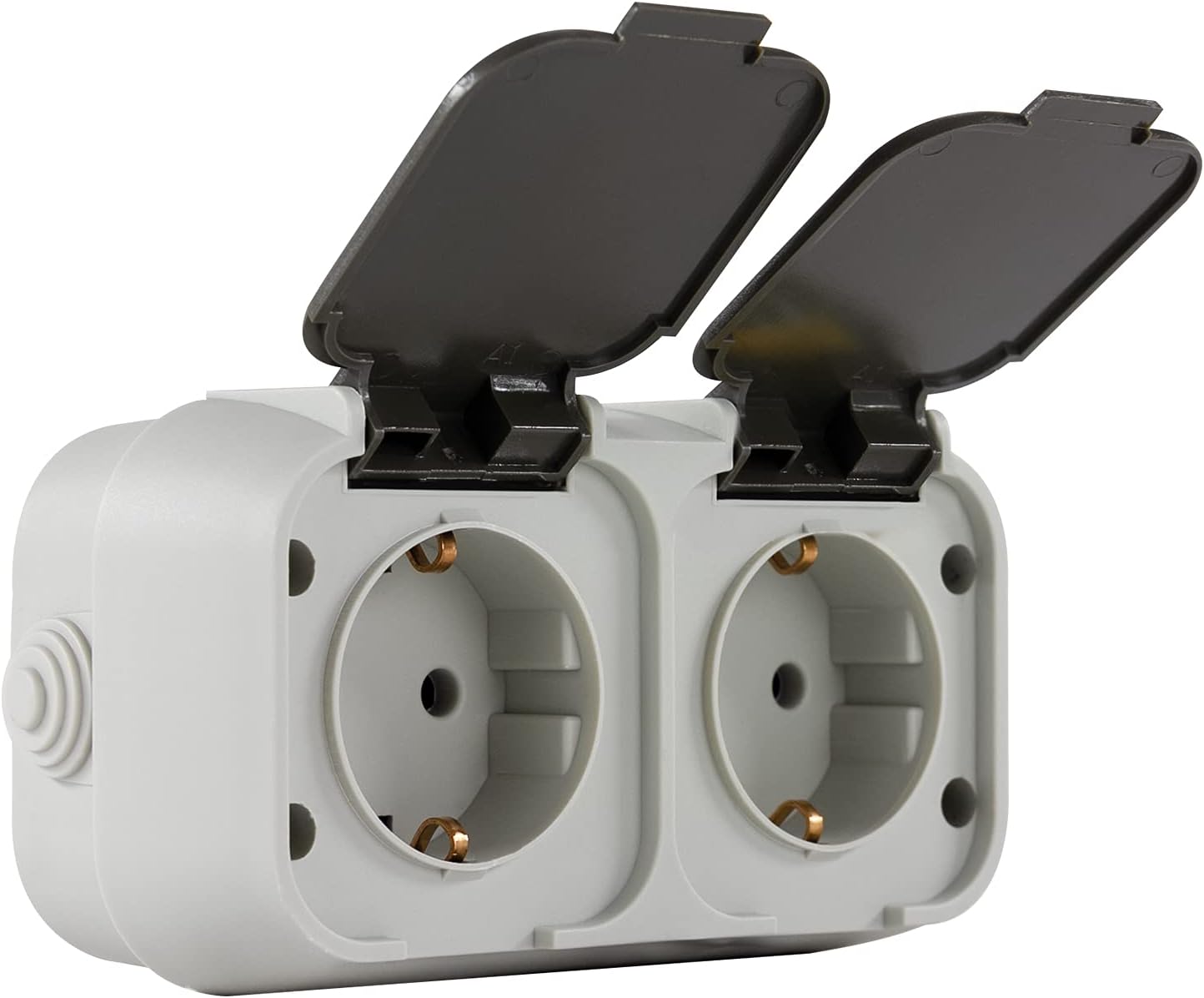 REV AquaForm, Doppelsteckdose-Feuchtraumsteckdose, IP44, Aufputz ...