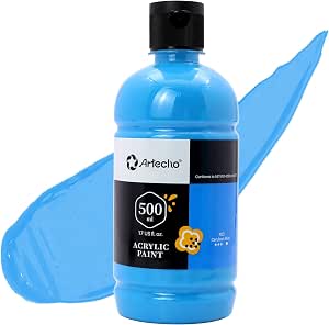 Artecho Cerulean Blue Acrylic Paint Large Bottle 500ml / 16.9oz ...