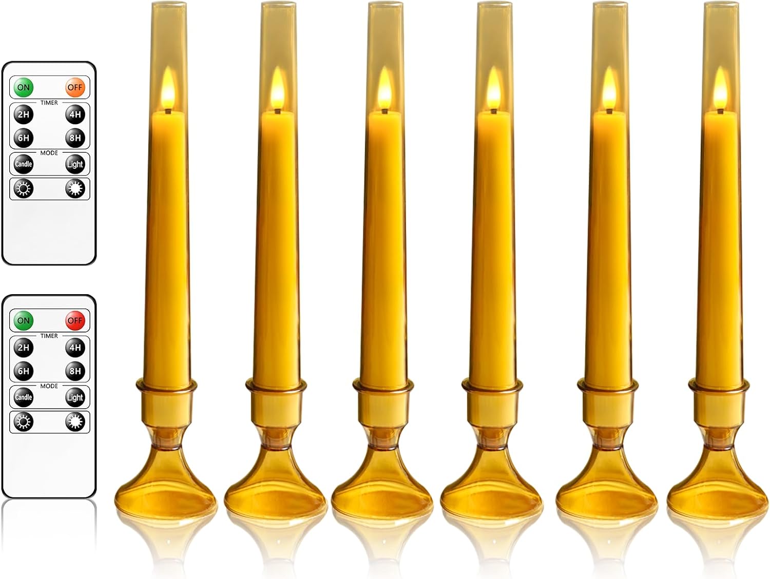 Amazon.com: kakoya Upgraded Flameless Taper Candles with Remote,6 PC ...