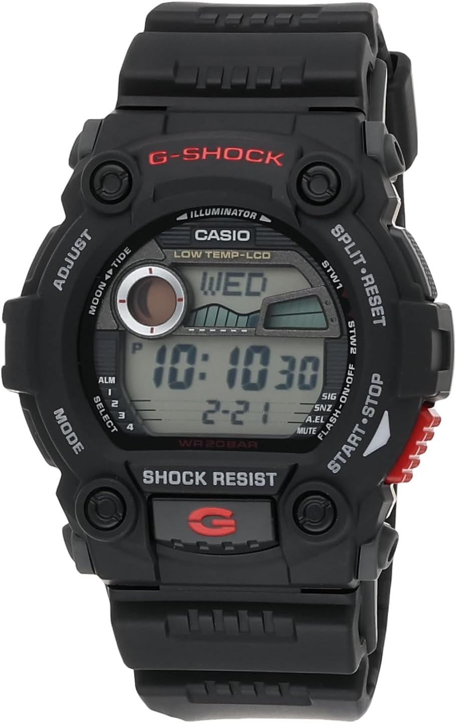CASIO Men's G-Shock Tide/Moon Worldtime Digital Watch, Grey Dial, Black ...