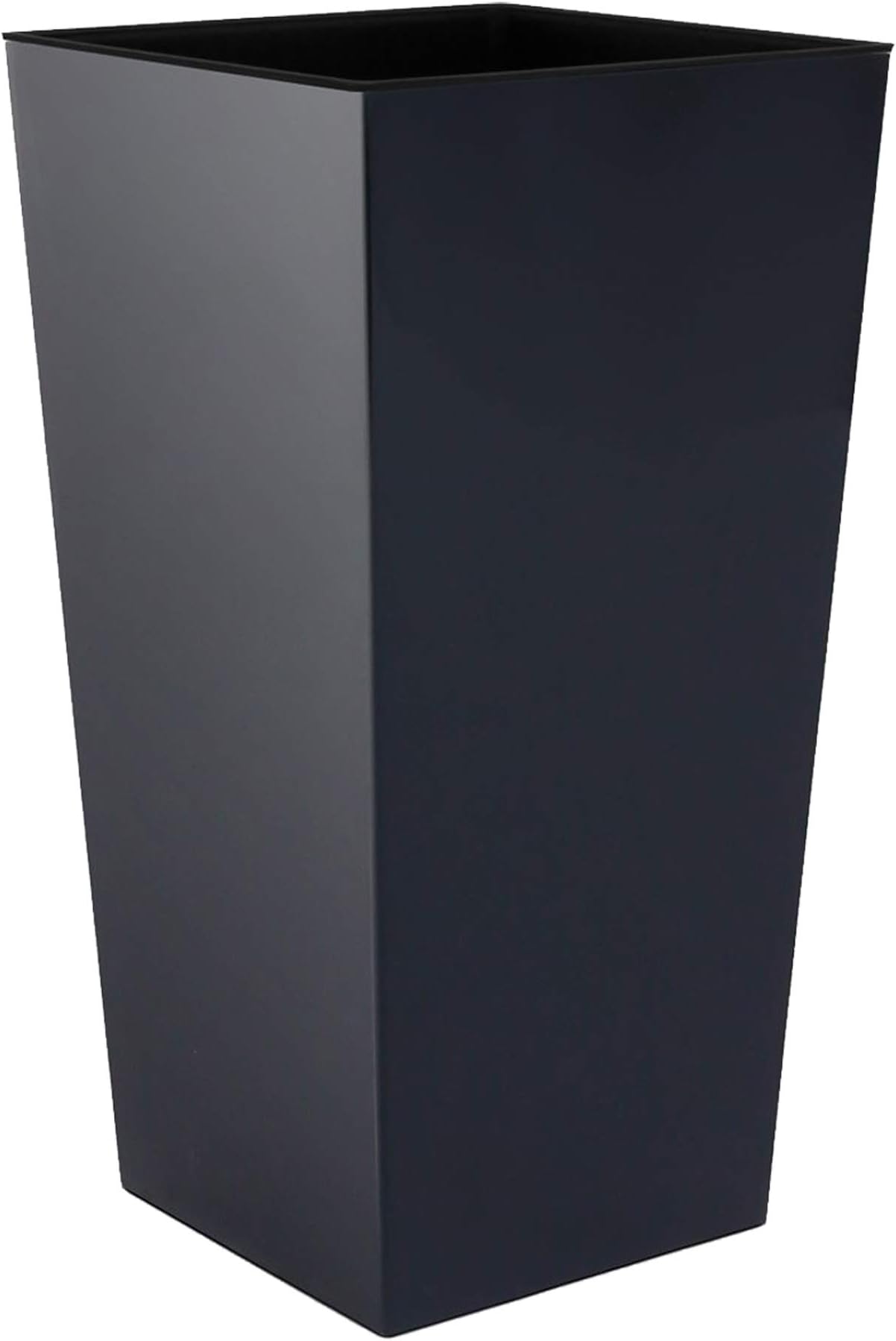 Panache Wave Tall Gloss Plastic Planter - Black, Set of 2 - 55cm (H) x ...