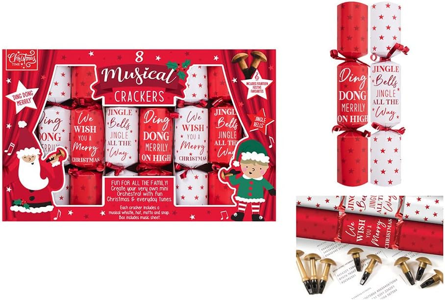Gifts Direct 2 U Christmas Crackers 8 Musical Whistle Novelty Game ...