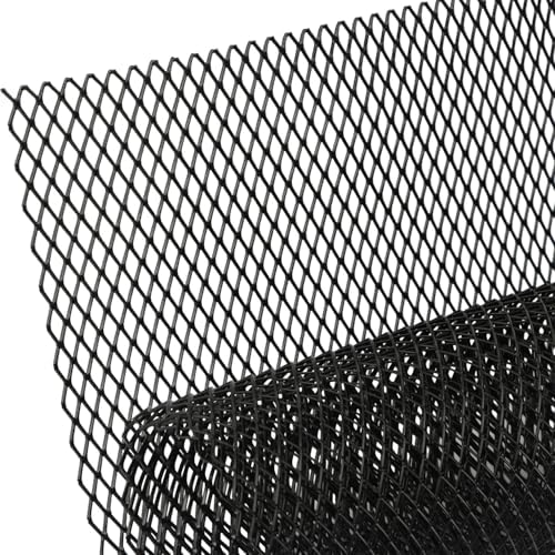 Ragyzity Car Grille 40x13inch Car Grill Mesh Sheet Aluminum Black ...