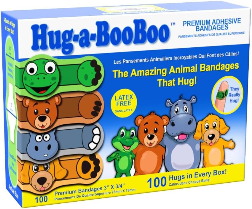Amazon.com: Hug-A-BooBoo Children's Animal Bandages, 100 Count Comfort ...
