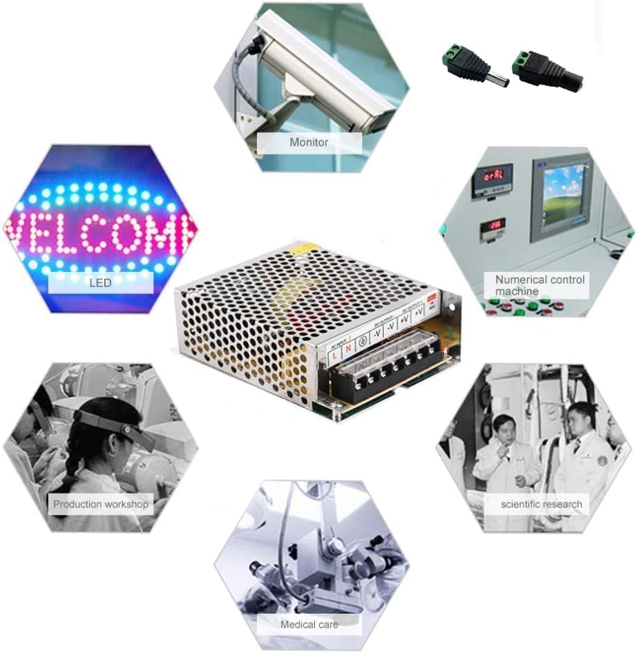 Snapklik.com : 20 Pairs 12V DC Power Connector, Male Female 5.5mm X 2 ...