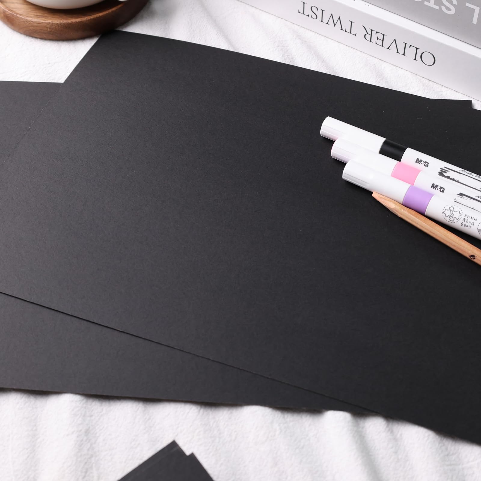 Black Cardstock Paper 100 Sheets Black Cardstock 8.5x11 Inch - 92lb ...