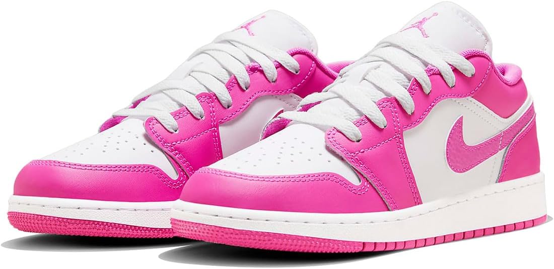 Amazon | [ナイキ] エア ジョーダン 1 ロー J AIR JORDAN 1 LOW ファイヤーピンク/ホワイト/アイリスウィスパー ...