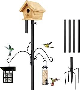 Amazon.com : 86 Inch Bird Feeder Pole Kit, Shepherds Hooks for Birds ...