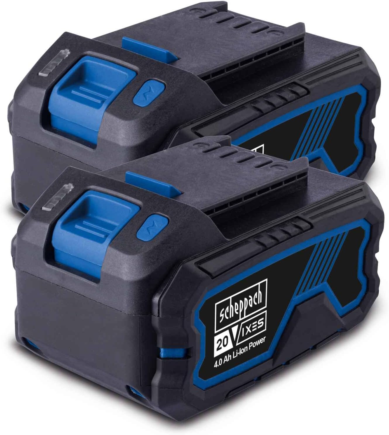 Scheppach Akku Set 2X 4 Ah Lithium-Ionen-Akku 20V Ersatzakku | 20V-IXES-Serie | Ladezeit ca. 60 ...