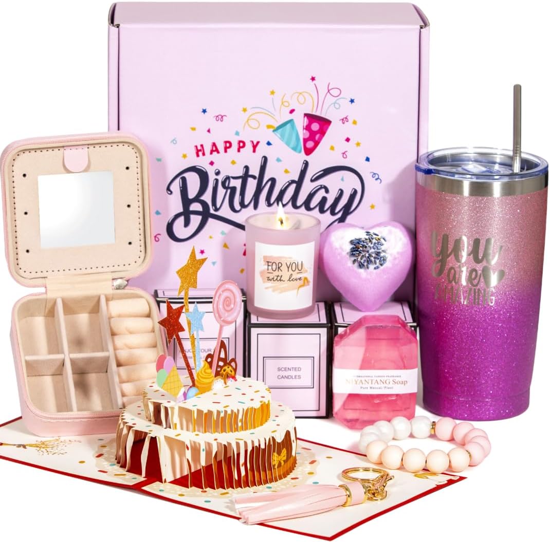 Amazon.com : Birthday Gifts for Women Set of 7 Gift Items, Personalized ...