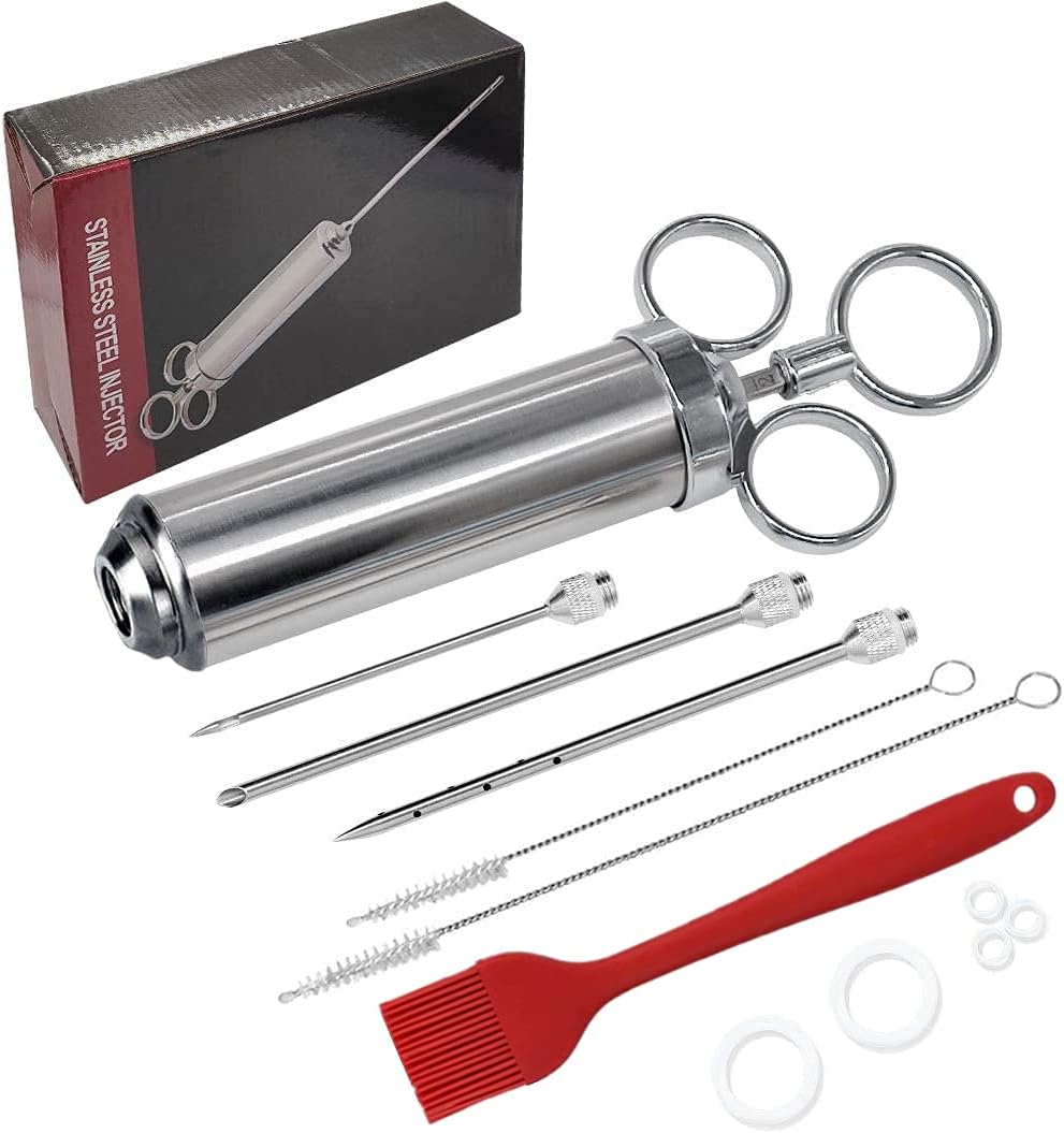 Amazon.com: CHILDHOOD Stainless Steel Meat Injector Marinade Syringe ...