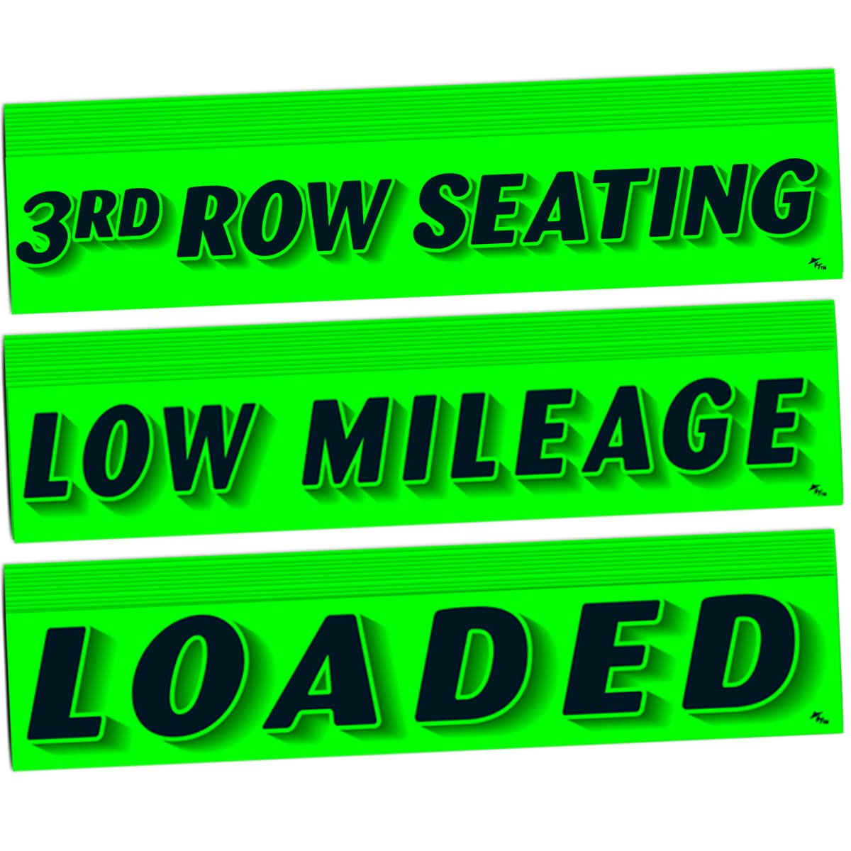 Amazon.com : Versa Tags Windshield Slogan Stickers 12 Pack of 3RD Row ...