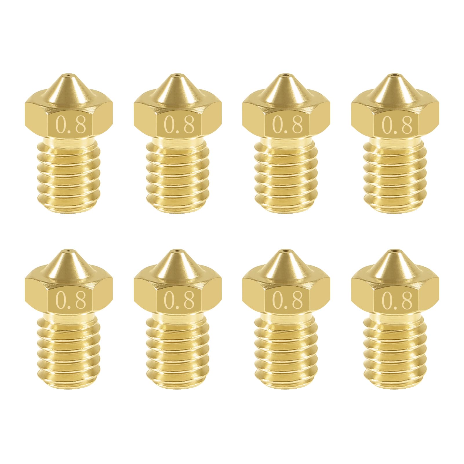 Snapklik.com : 8 Pcs 0.8mm Extruder Nozzles 3D Printer Brass Nozzles ...