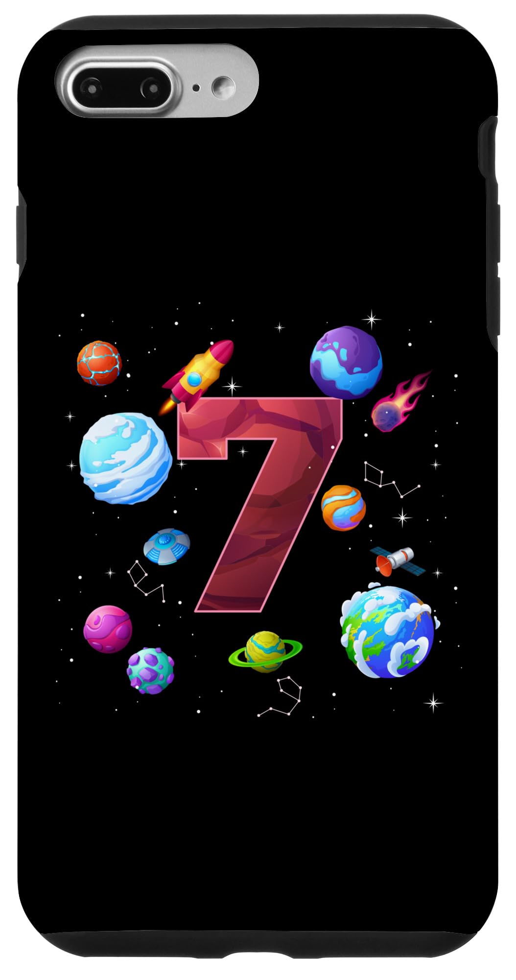 Amazon.com: iPhone 7 Plus/8 Plus Space Planets Astronaut 7th Birthday ...