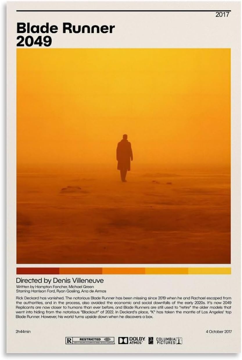 Amazon.com: VALKEM Blade Runner 2049 Poster Minimalist Movie Poster ...