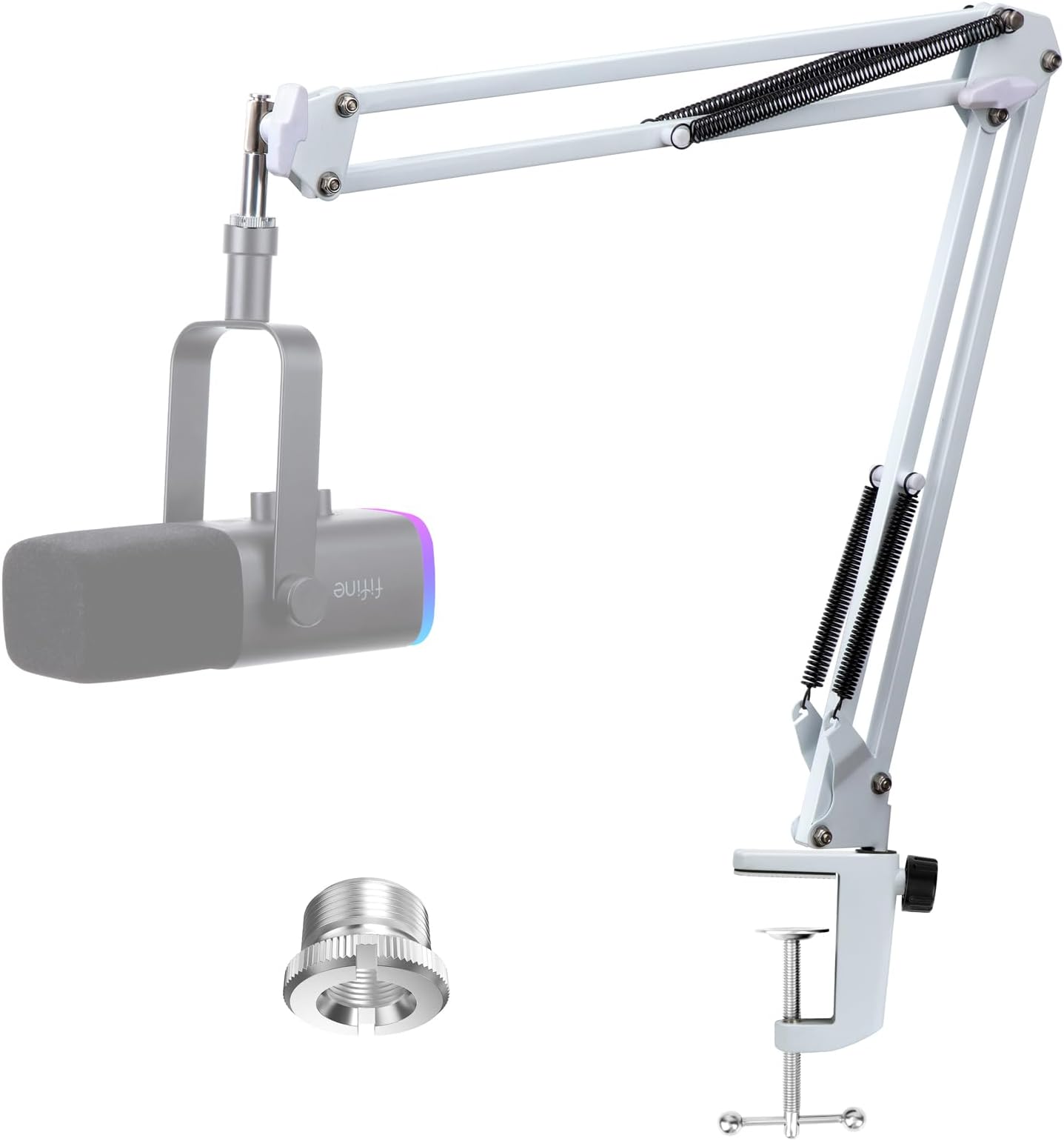 YOUSHARES AM8 Mic Arm White - Suspension Microphone Boom Arm for FIFINE ...