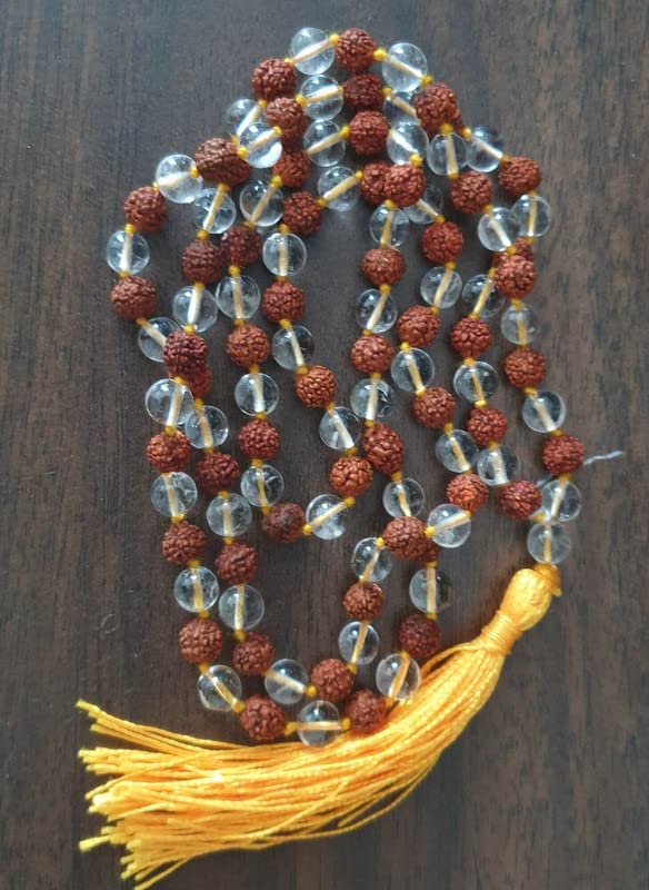 All Stone Sphatik Rudraksha Mala Original Certified Nepali Rudraksh ...