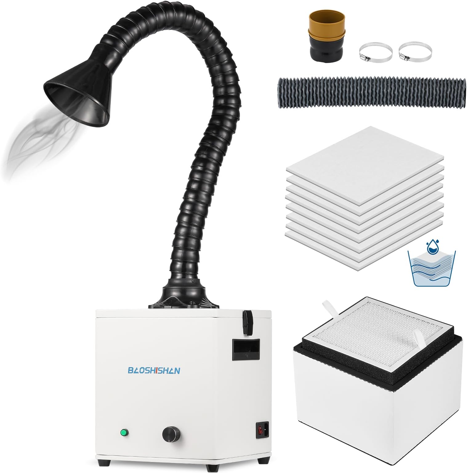 VEVOR Solder Fume Extractor, 150W Soldering Smoke Extractor with 3 ...