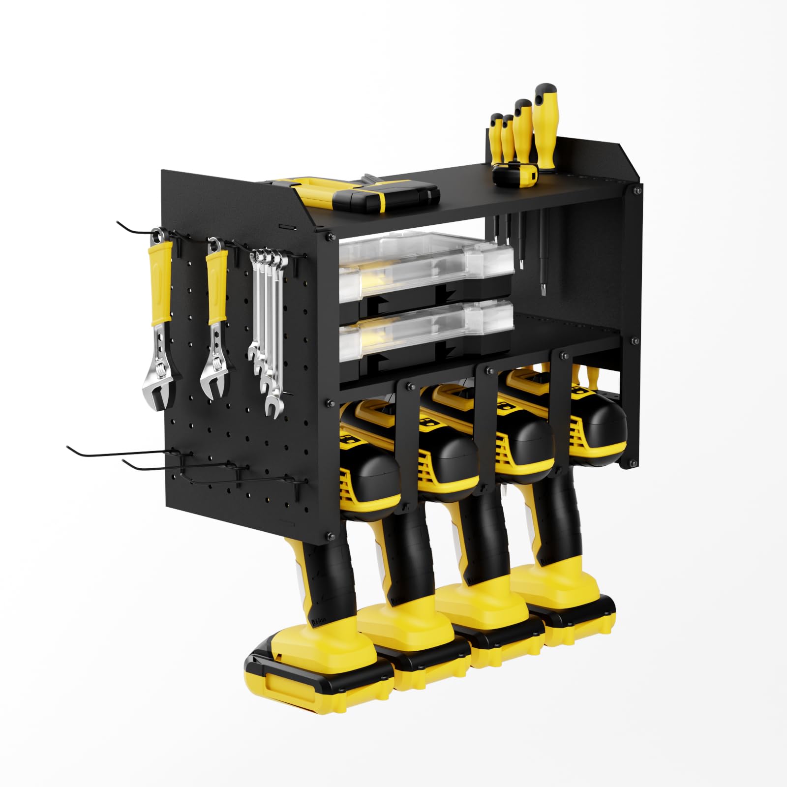 Amazon.com: Exqutoo Power Tool Organizer, Wall Mount 3-Layer Metal Tool ...