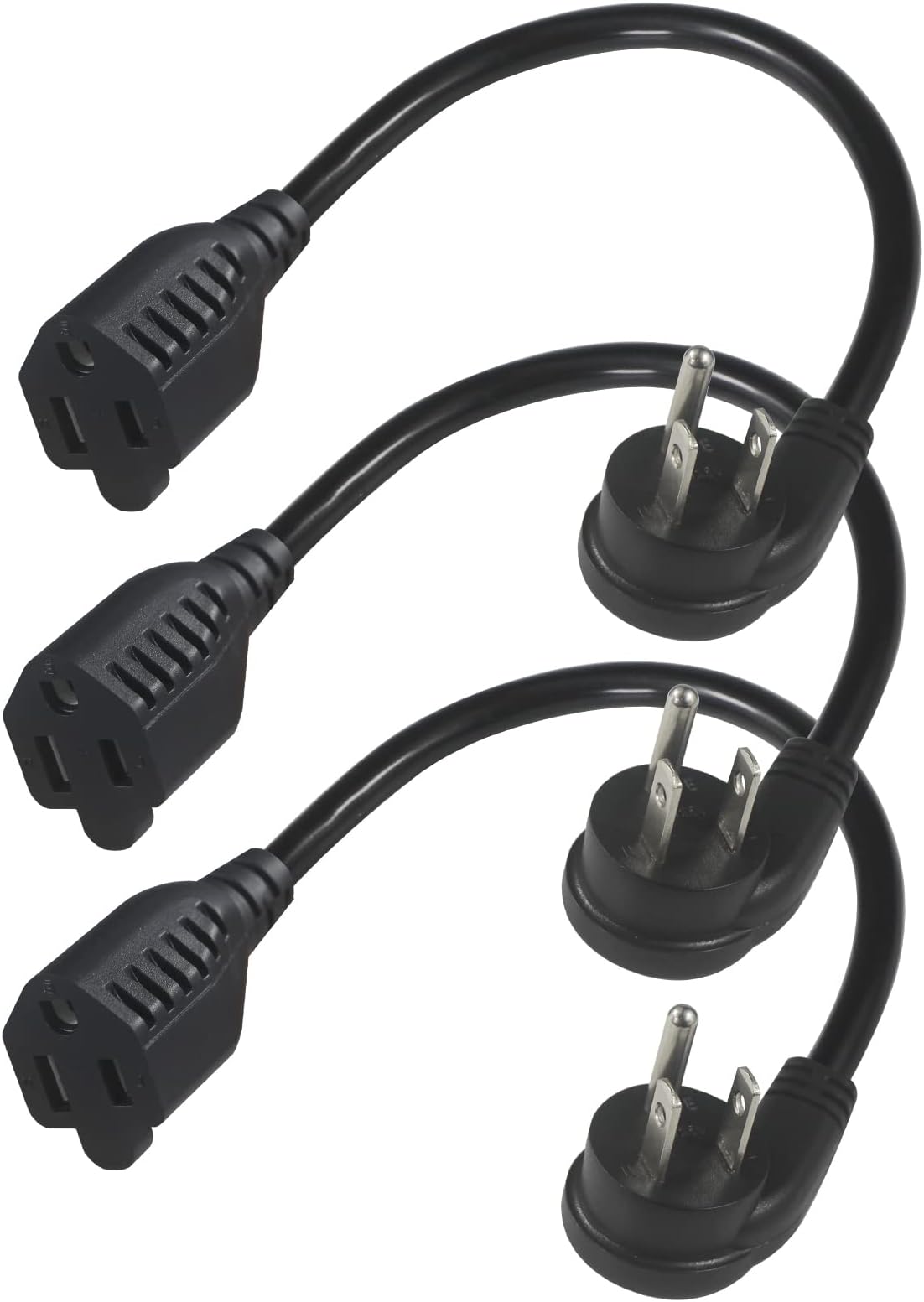 Amazon.com: Short Flat Plug Extension Cord 1 Foot- Low Profile Angle ...