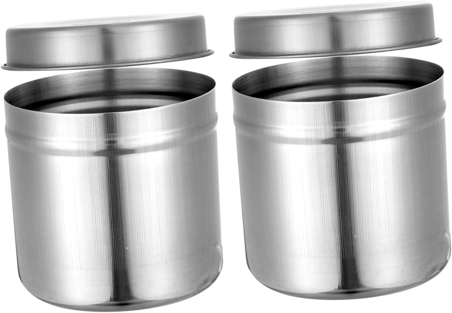 Amazon.com: Cabilock 2pcs Stainless Steel Storage Jars with Lids ...