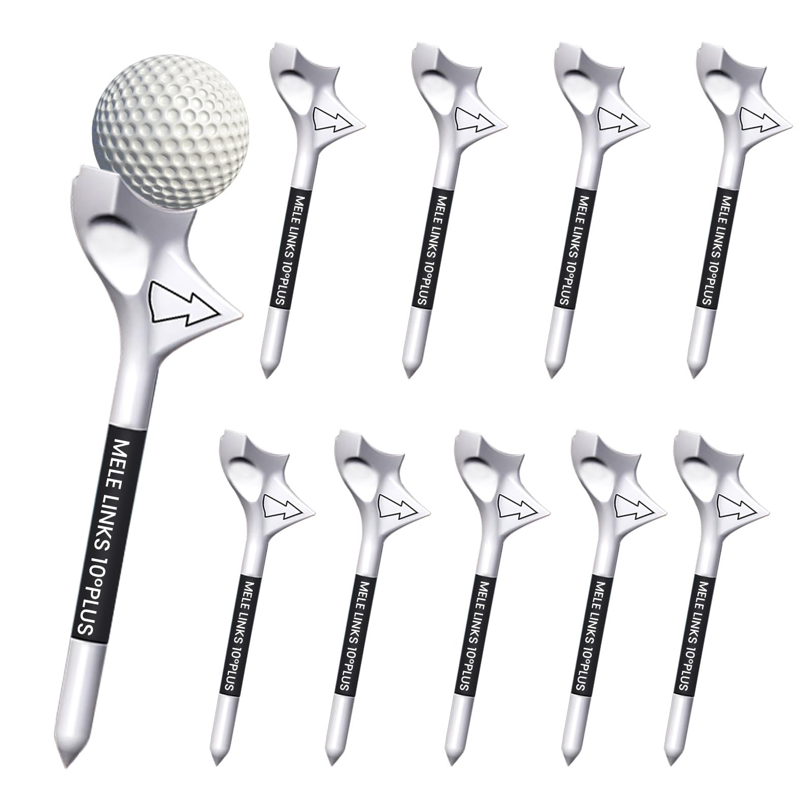 GALAMAX 10 Pcs Golf Tees, Unbreakable 10° Golf Tees Plastic ...