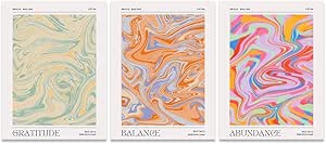 Amazon.com: Gradient Psychedelic Aura Angel Numbers Poster 3 Sets for ...