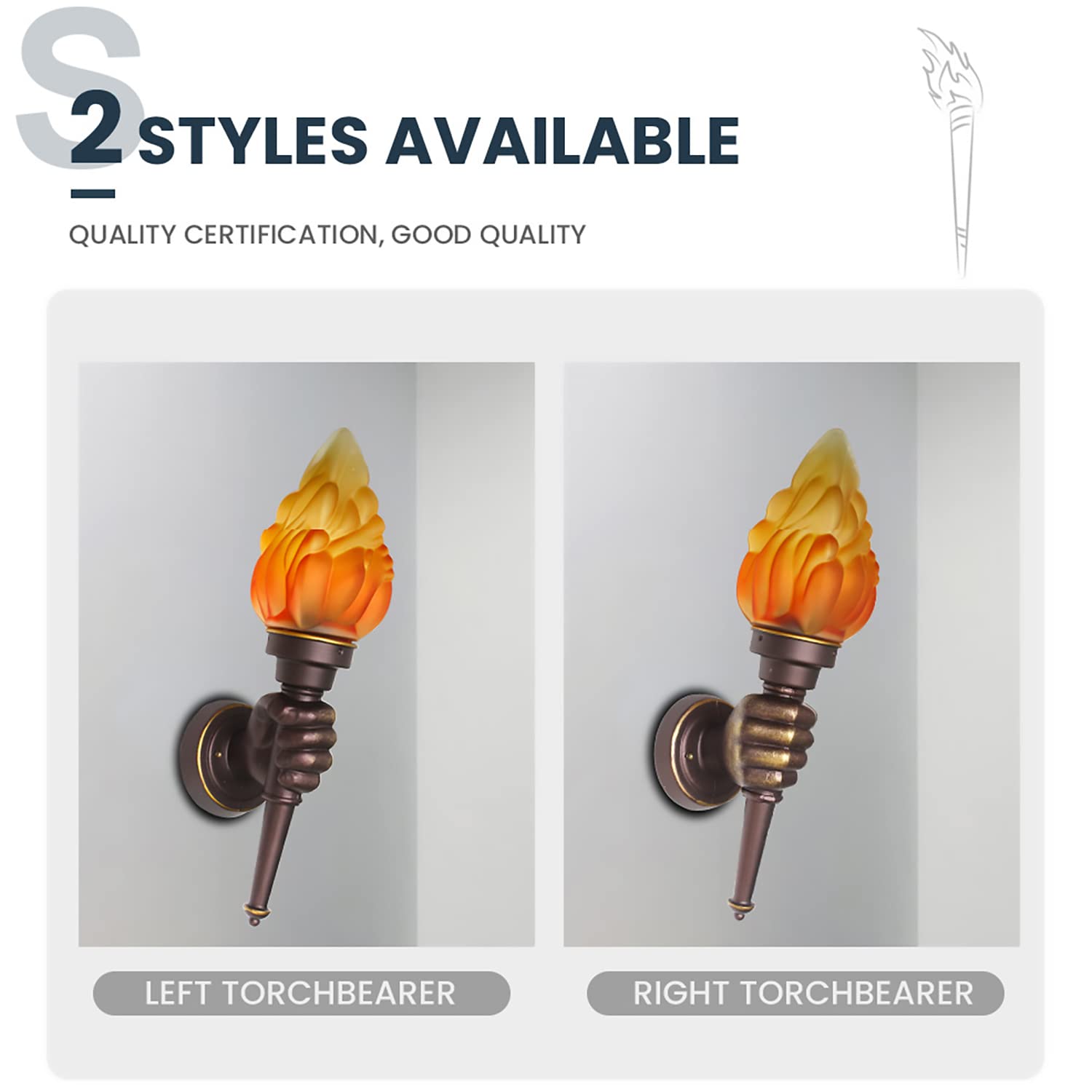 Hand And Torch Wall Sconce