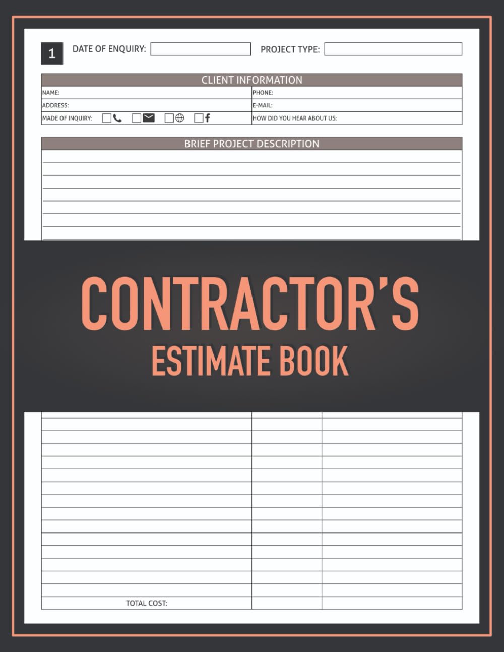 Contractor's Estimate Book: Daily Log Book for Construction Work | Job ...