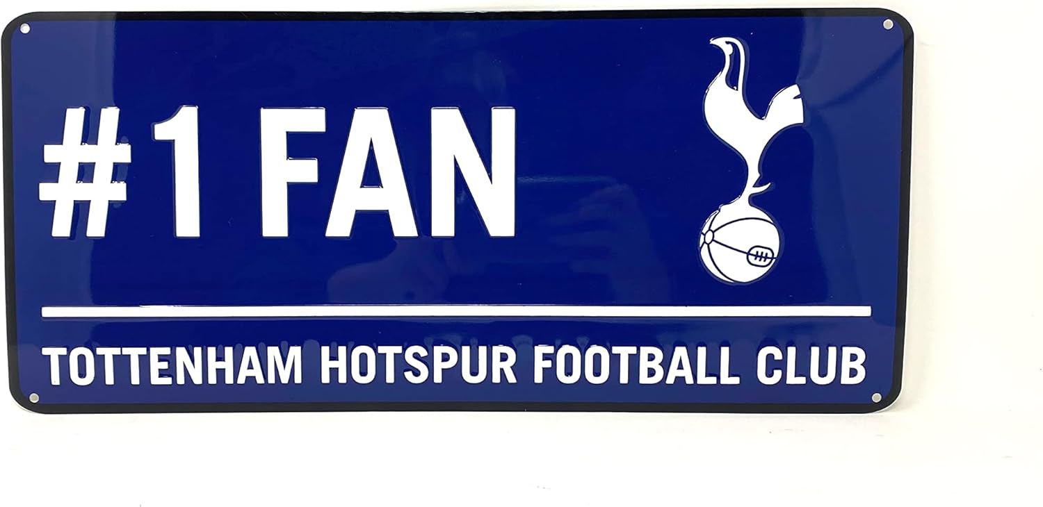Tottenham Hotspur Football Club Official #No1 Fan Metal Sign : Amazon ...