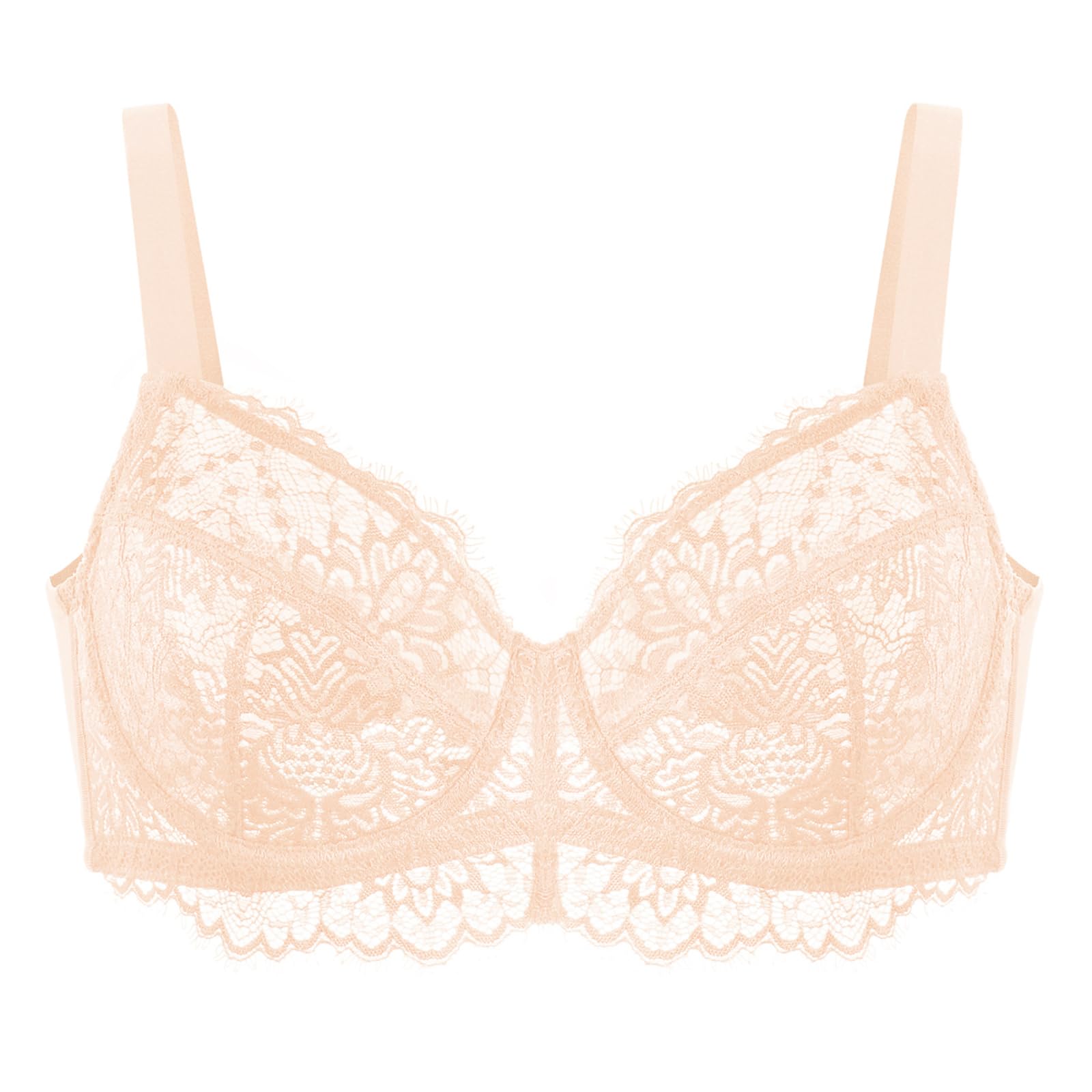 Snapklik.com : Women Minimizer Unlined Underwire Lace Bras Eyelash Full ...